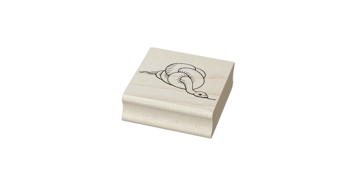 Tangled Up Snake Having a Bad Day Rubber Stamp | Zazzle