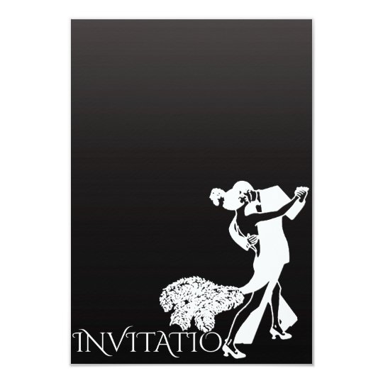 Tango Classic Dance Black Gray Ombre Invitation | Zazzle.com