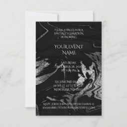 Tango Dance Art Nouveau Black Marble Invitation | Zazzle