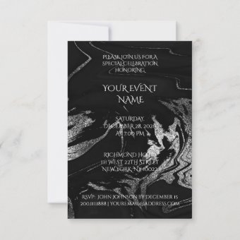 Tango Dance Art Nouveau Black Marble Invitation | Zazzle