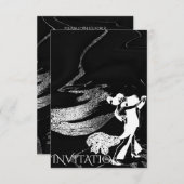 Tango Dance Art Nouveau Black Marble Invitation | Zazzle