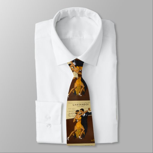 Tango Dancer Couple Vintage Poster Necktie | Zazzle