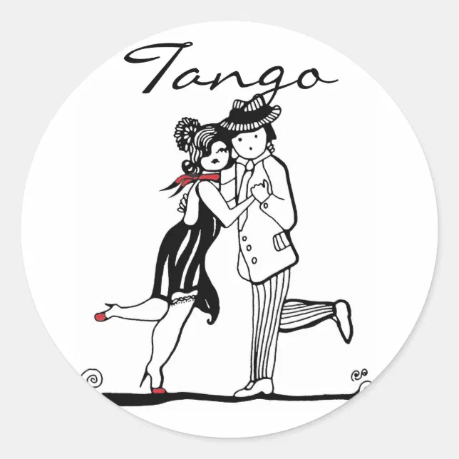 Tango Dancers Classic Round Sticker | Zazzle