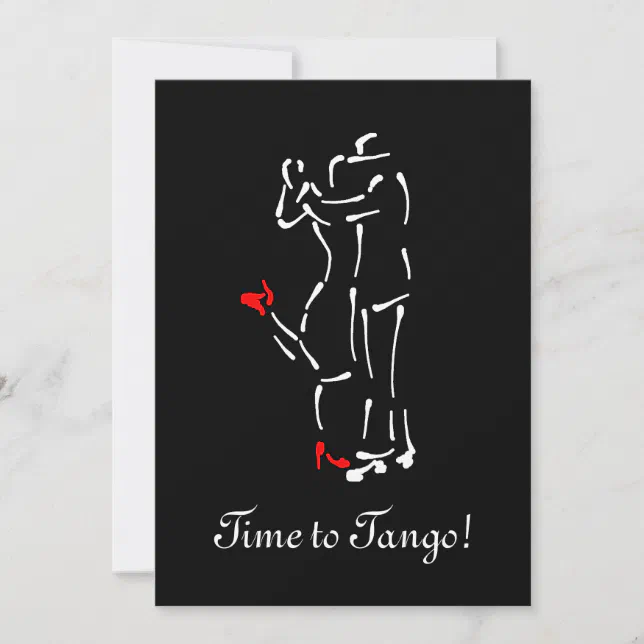 Tango Dancers (Red Shoes) with Customizable Text Invitation | Zazzle