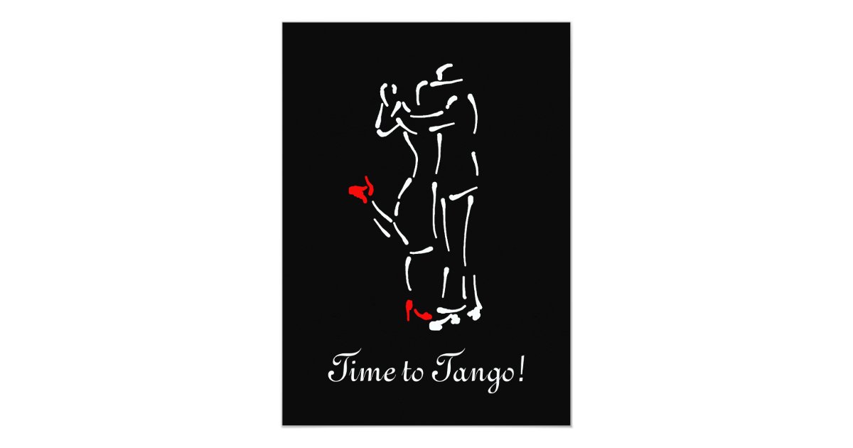 Tango Dancers (Red Shoes) with Customizable Text Invitation | Zazzle.com