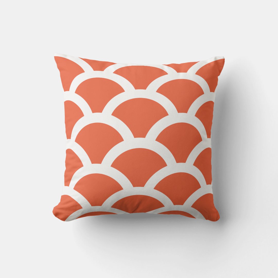 Tango Orange Outdoor Pillows - Circles Pattern | Zazzle