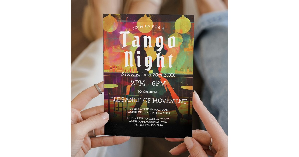 Tango party And Tango Dancers Invitation | Zazzle