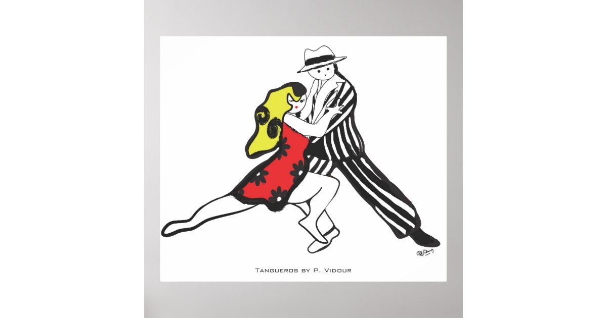 Tangueros Characters Tango Poster | Zazzle