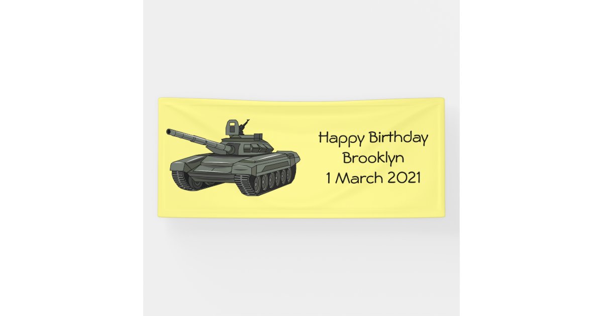 Tank cartoon illustration banner | Zazzle