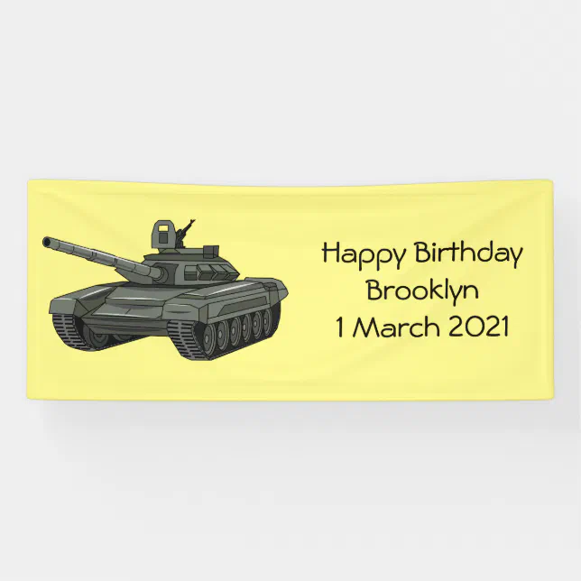 Tank cartoon illustration banner | Zazzle