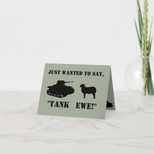 Tank Ewe Funny Thank You Cards | Zazzle.com