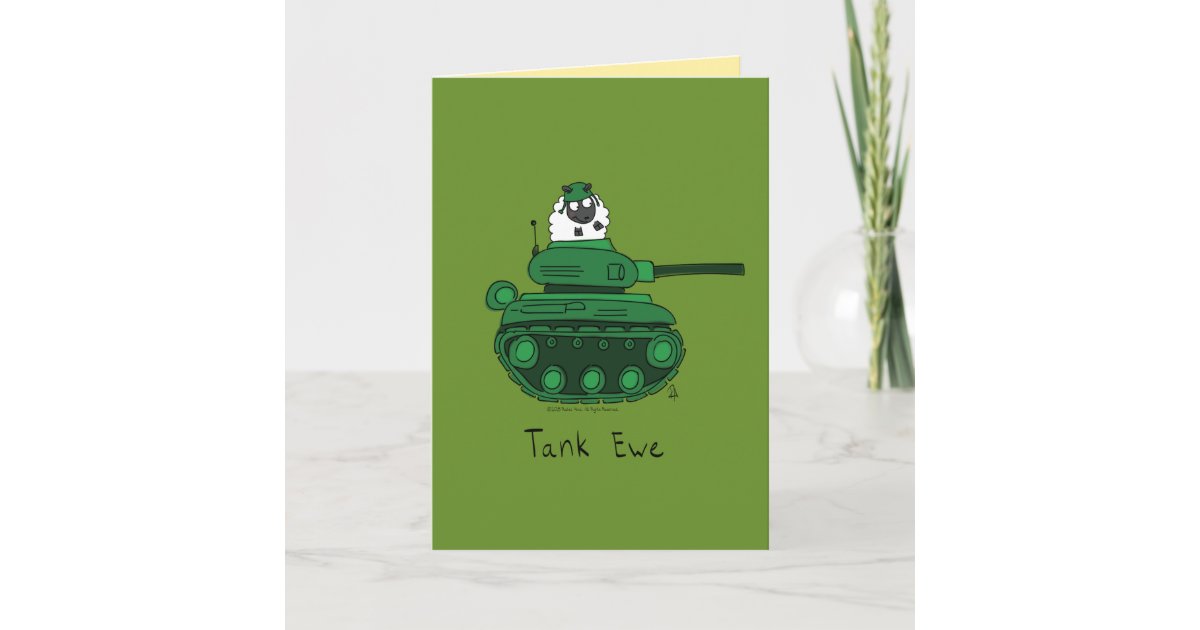 Tank Ewe - Thank You Sheep Funny Greeting Card | Zazzle