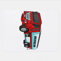 Tanker truck fuel transport cartoon illustration baby blanket | Zazzle