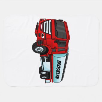Tanker truck fuel transport cartoon illustration baby blanket | Zazzle