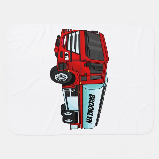 Tanker truck fuel transport cartoon illustration baby blanket | Zazzle