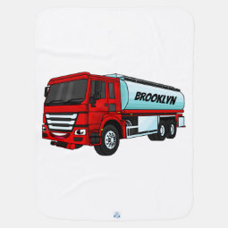 Tanker truck fuel transport cartoon illustration baby blanket | Zazzle