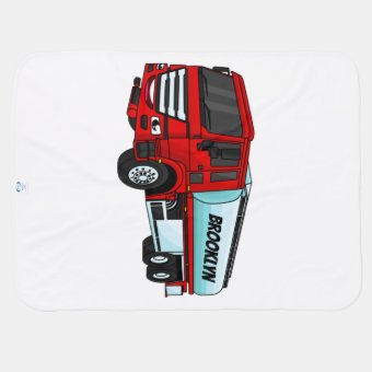 Tanker truck fuel transport cartoon illustration baby blanket | Zazzle