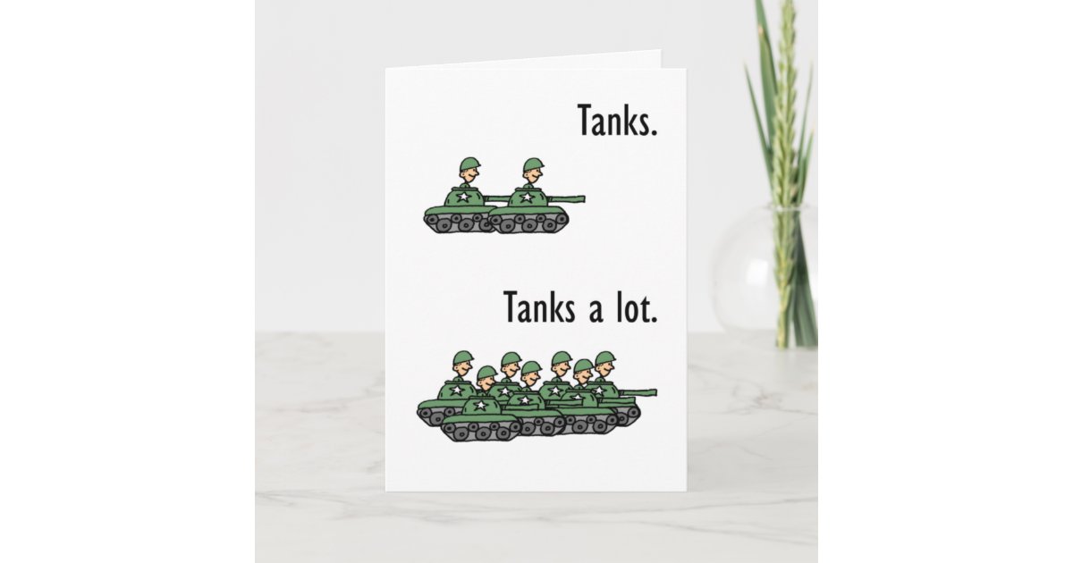 Tanks A Lot Veterans Day Card | Zazzle