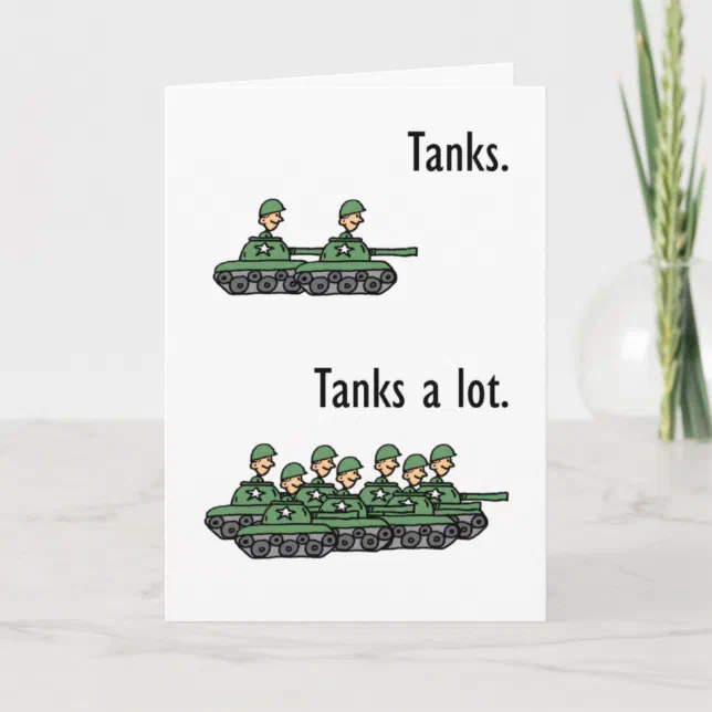 Tanks A Lot Veterans Day Card | Zazzle