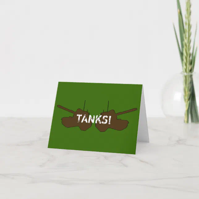TANKS! THANK YOU CARD | Zazzle