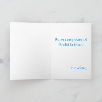 Tanti Auguri Italian Happy Birthday Cake pink blue Card | Zazzle