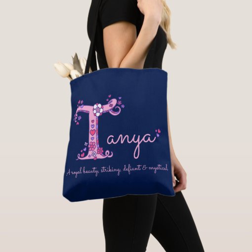 Tanya name and meaning monogram bag | Zazzle