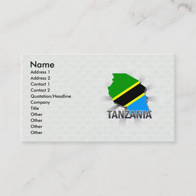 Tanzania Flag Map 2.0 Business Card | Zazzle