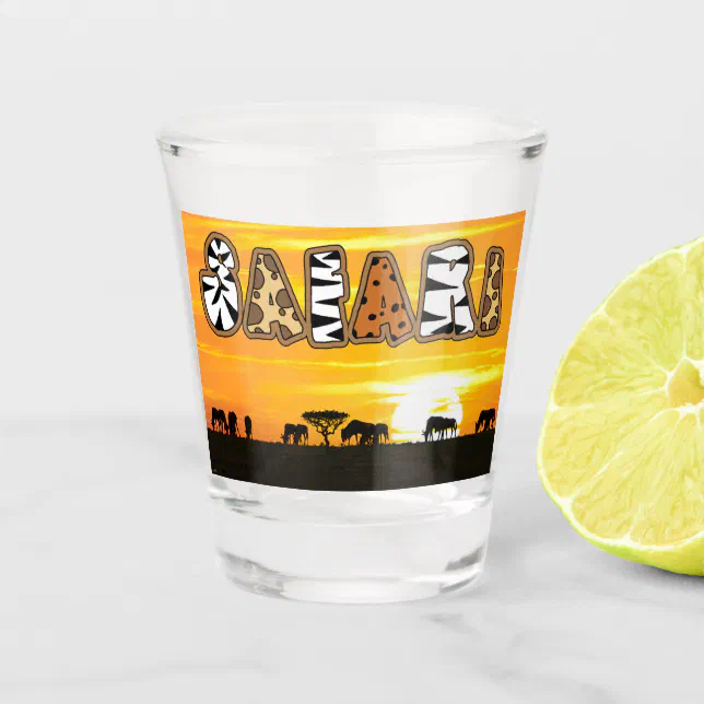 Tanzania Sunset Safari Shot Glass | Zazzle
