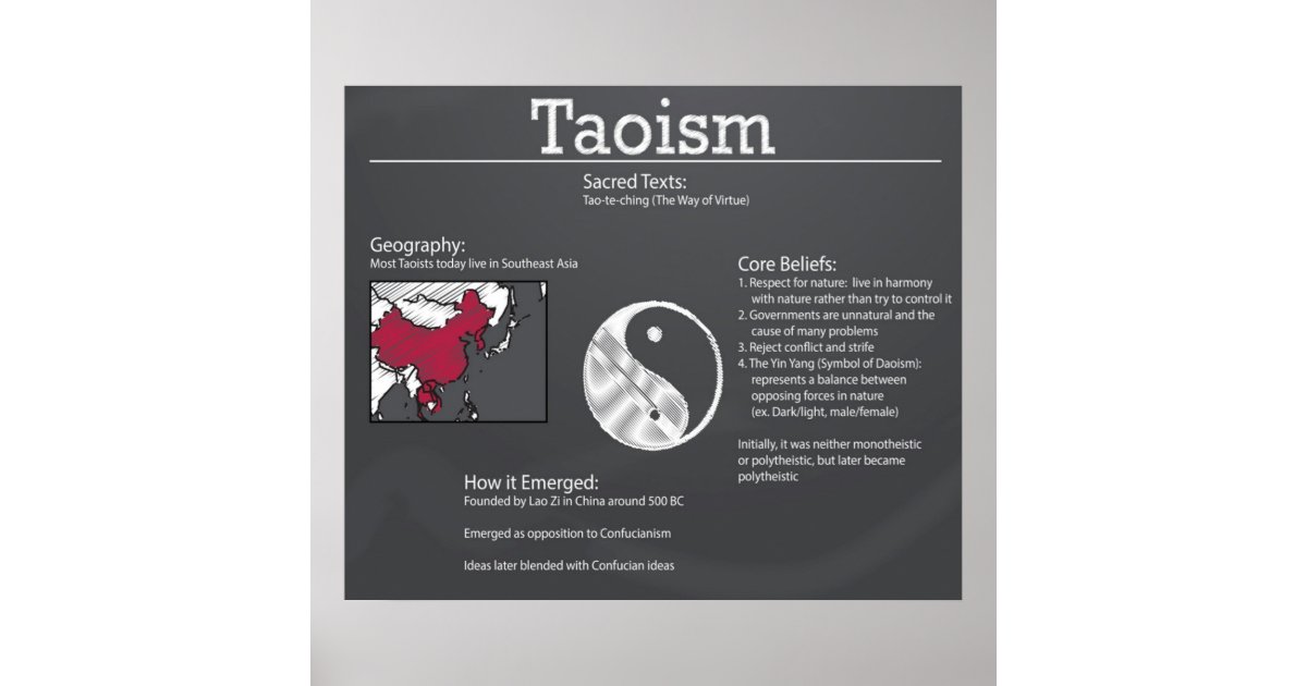 Taoism Chalkboard Poster *UPDATED* | Zazzle