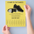 Tap Dance Classes Dancing Lessons Tear Off Strips Flyer | Zazzle