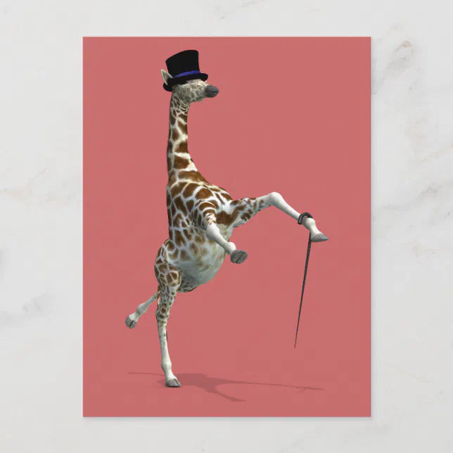 Tap Dancing Giraffe Postcard | Zazzle