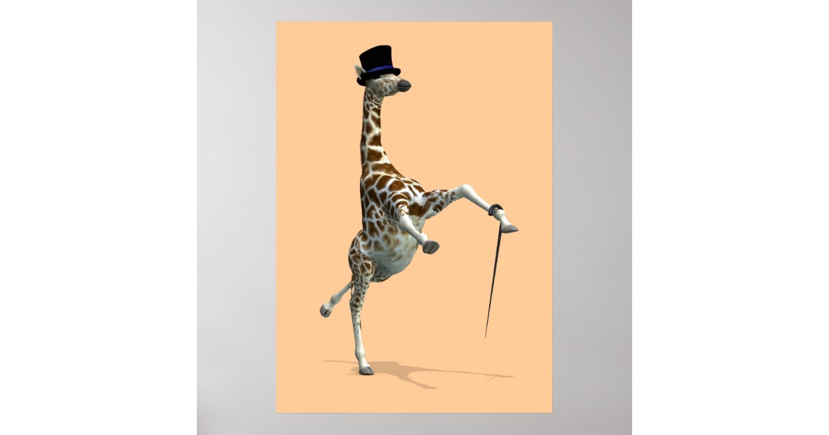 Tap Dancing Giraffe Poster | Zazzle