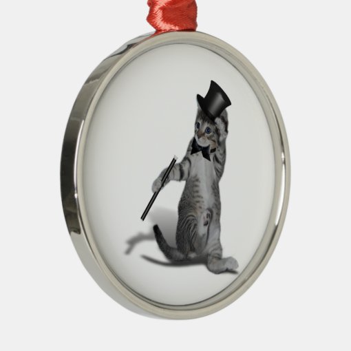 Tap Dancing Kitten Metal Ornament | Zazzle