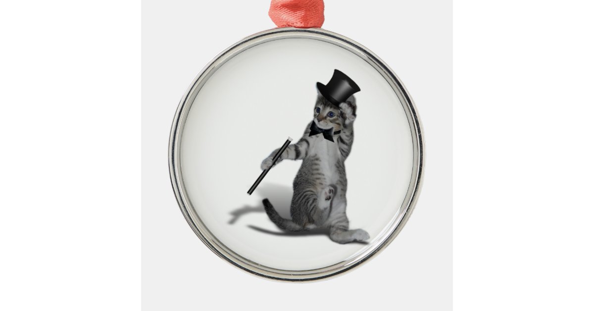 Tap Dancing Kitten Metal Ornament | Zazzle