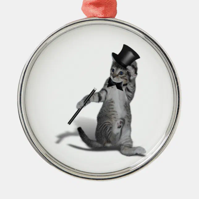 Tap Dancing Kitten Metal Ornament | Zazzle