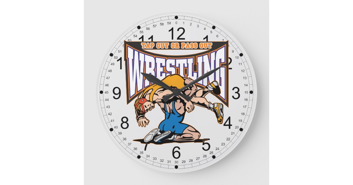 Tap Out Wrestlers Large Clock | Zazzle