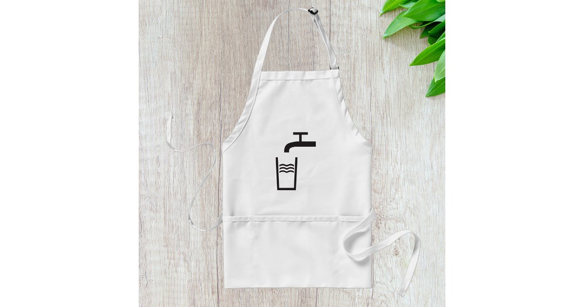 Tap Water Symbol Adult Apron | Zazzle