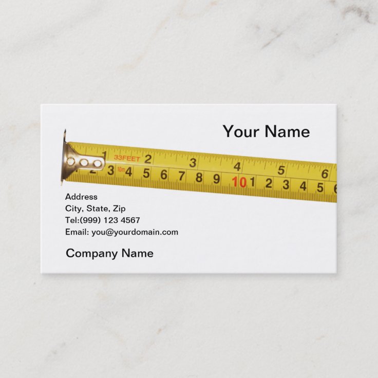 tape Measure Business Card | Zazzle