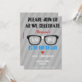 Taped Geek Glasses & Hearts Boy Birthday Invite | Zazzle