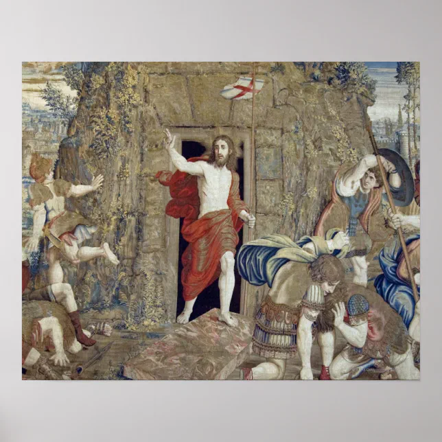 Tapestry depicting the Resurrection of Christ in Poster | Zazzle