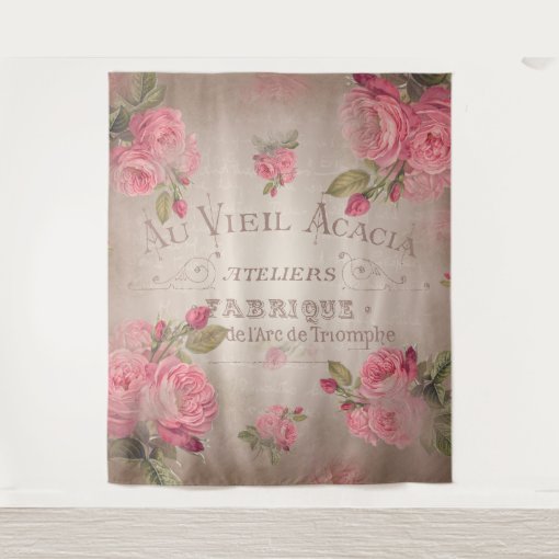 tapestry french roses shabby chic vintage rose | Zazzle
