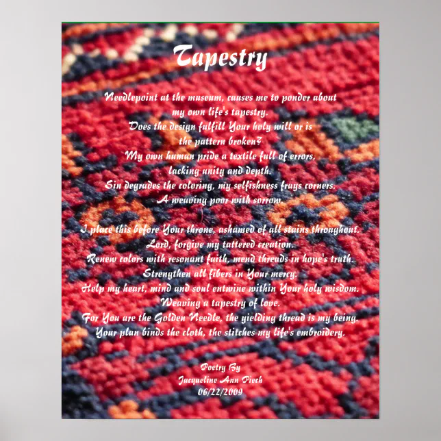 Tapestry Poetry Poster | Zazzle