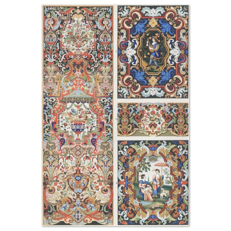Tapestry portrait Decoupage Paper | Zazzle