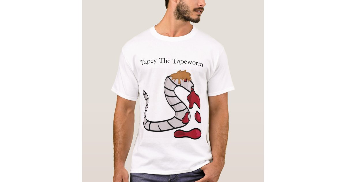 Tapey The Tapeworm T-Shirt | Zazzle