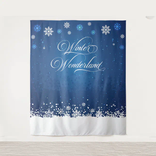 Tapiz Winter Wonderland backdrop banner photobooth | Zazzle