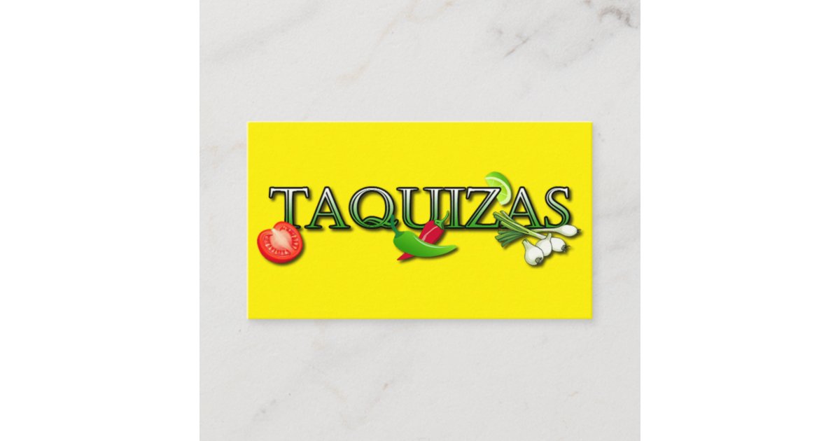 Taquizas taco stand business card | Zazzle