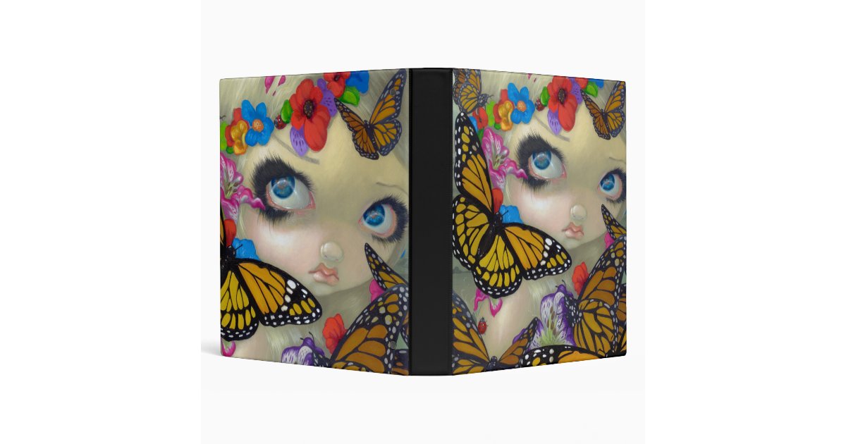 Tara butterfly fairy BINDER big eye fantasy art | Zazzle