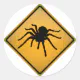 Tarantula Warning Sign Classic Round Sticker | Zazzle