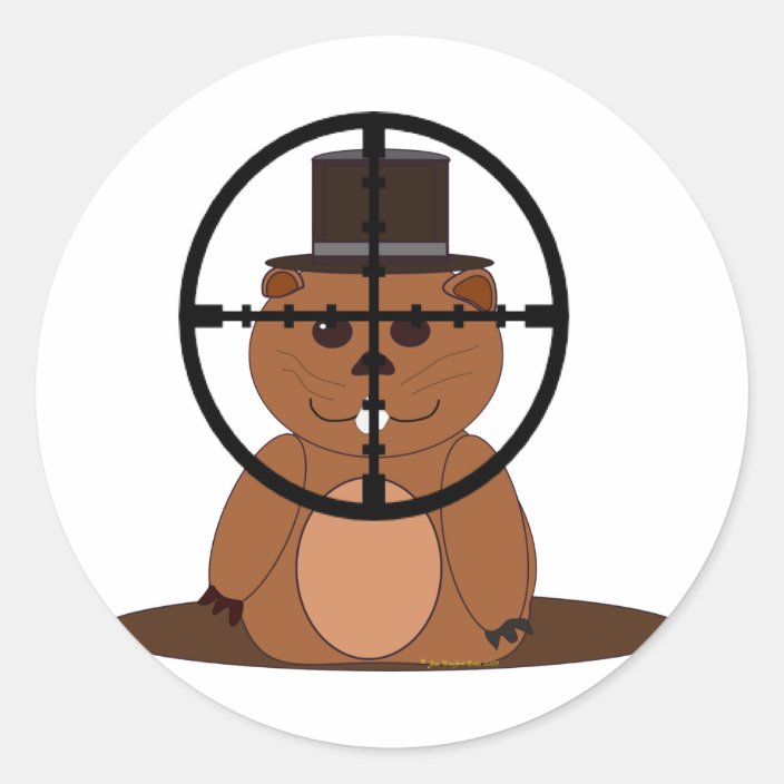 Target: groundhog classic round sticker | Zazzle.com