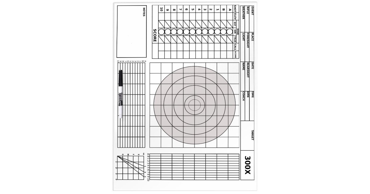 Target Rifle Scorecard Dry-Erase Board | Zazzle
